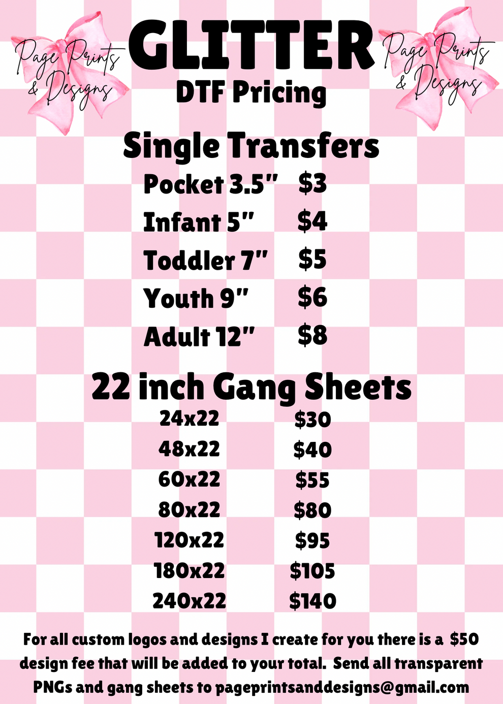 Build a 22" Custom Gang Sheet – Page Prints & Designs